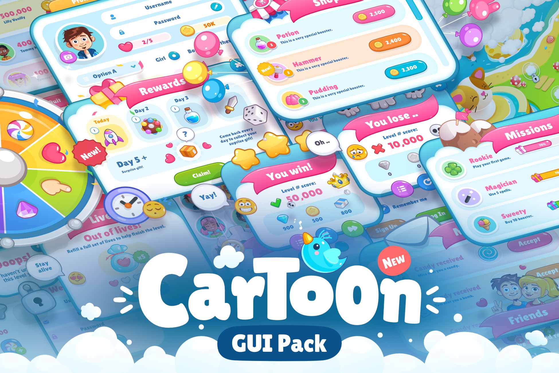 Cartoon GUI Pack | yzzfo | Share for Free
